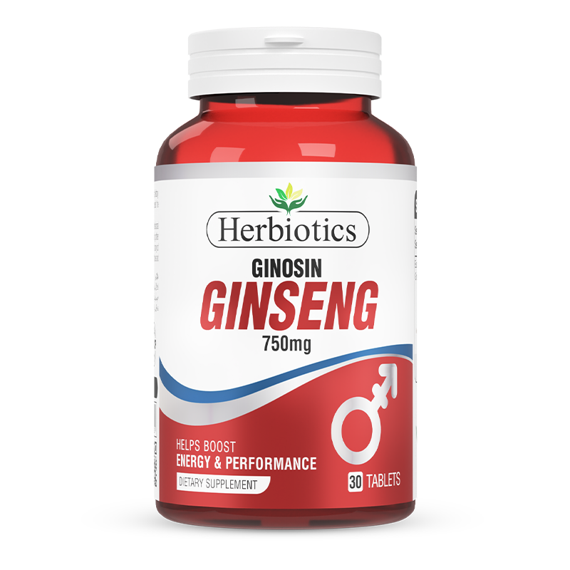 Ginosin Tablets | Ginseng 750 Mg Supplements | Herbiotics